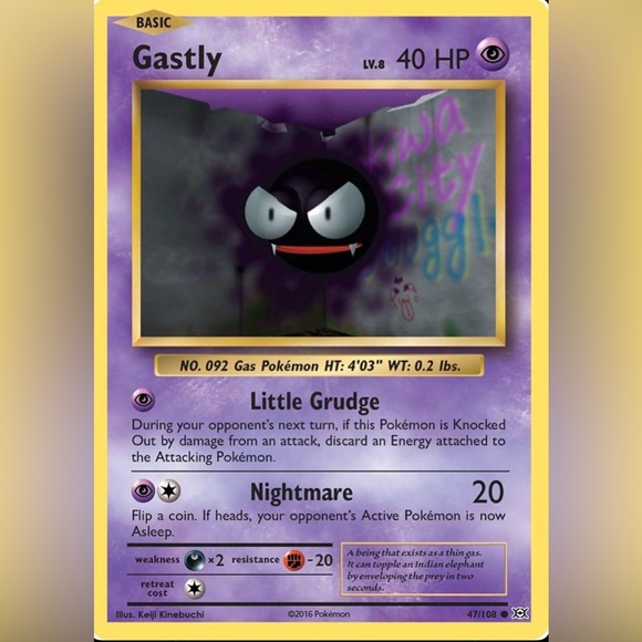 Pokemon | Toys | Vintage Pokemon Gastly Card From Evolutions | Poshmark